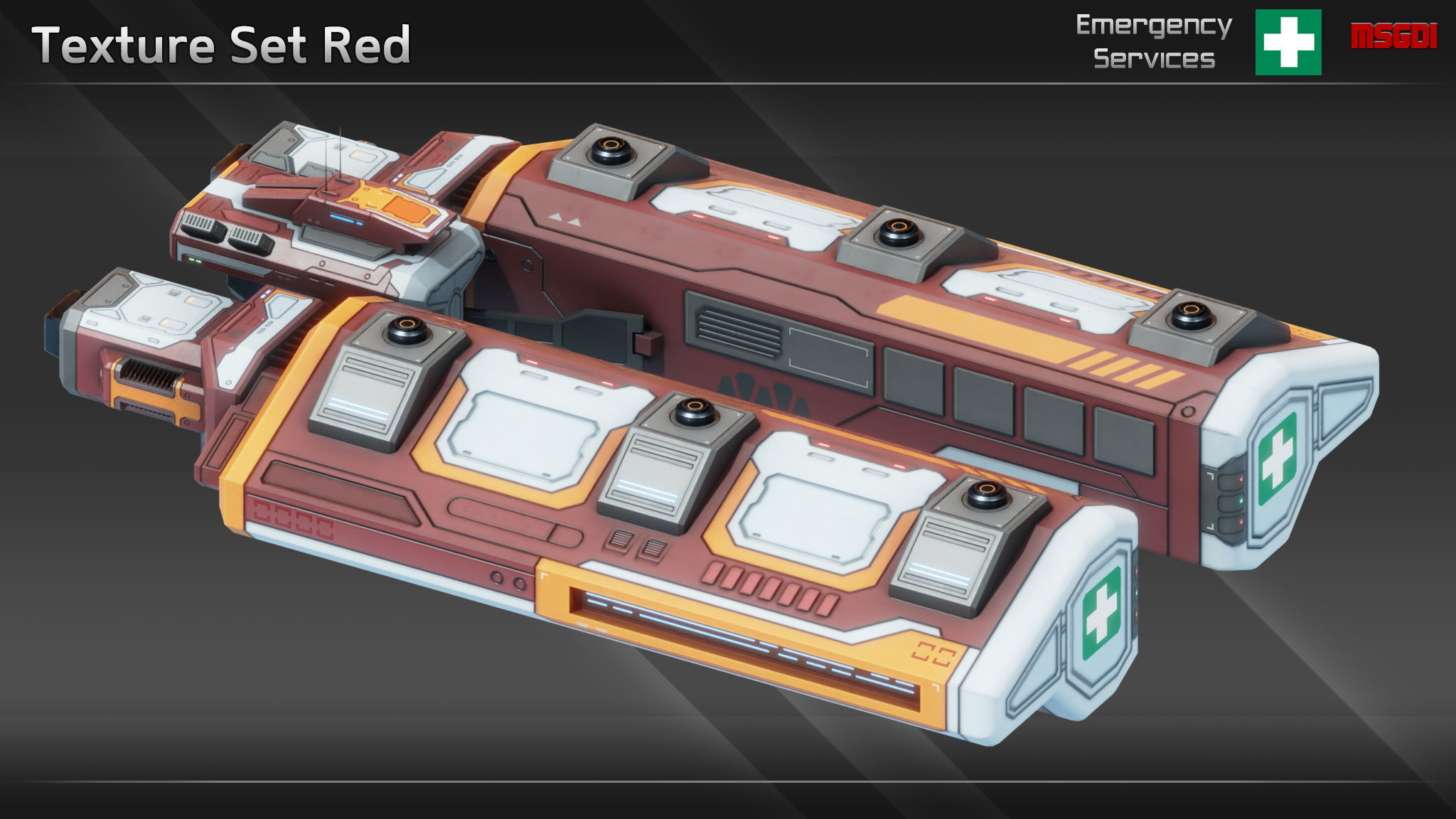 3D model Spaceship ES45 Hospital Ship VR / AR / low-poly | CGTrader