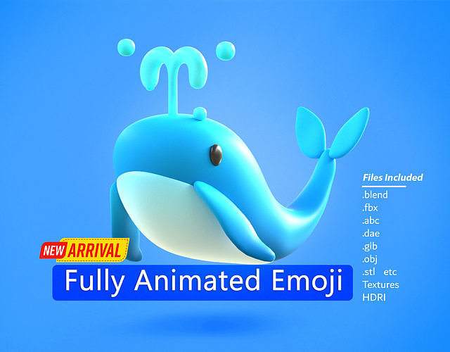 3D model Whale Emoji new Animated VR / AR / low-poly | CGTrader