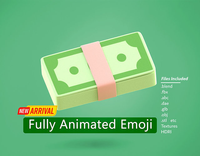 Money Emoji new Animated 3D model animated rigged | CGTrader
