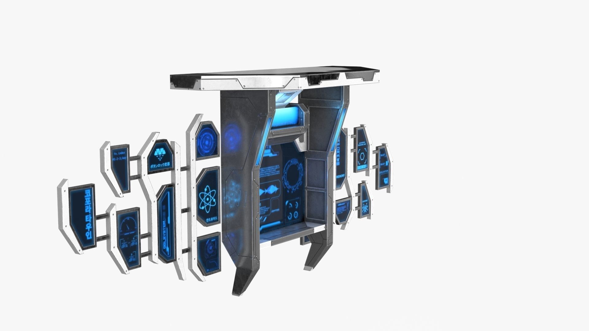 3D model Sci Fi Control Panel Monitor VR / AR / low-poly | CGTrader