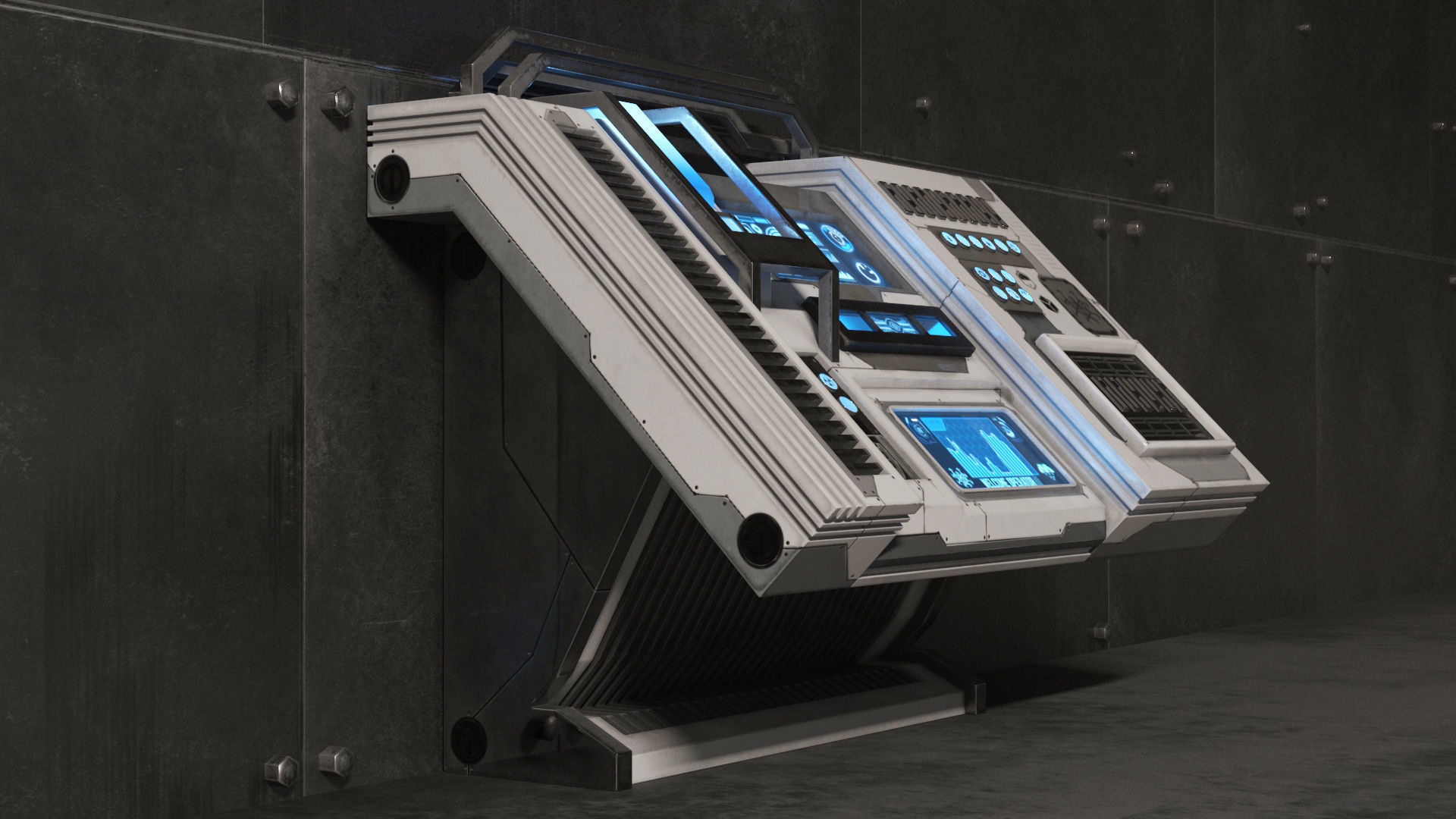 3D model Sci Fi Control Panel Table VR / AR / low-poly | CGTrader