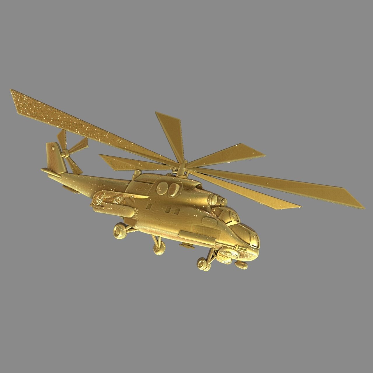 Helicopter MI 24 side view 3D model 3D printable | CGTrader