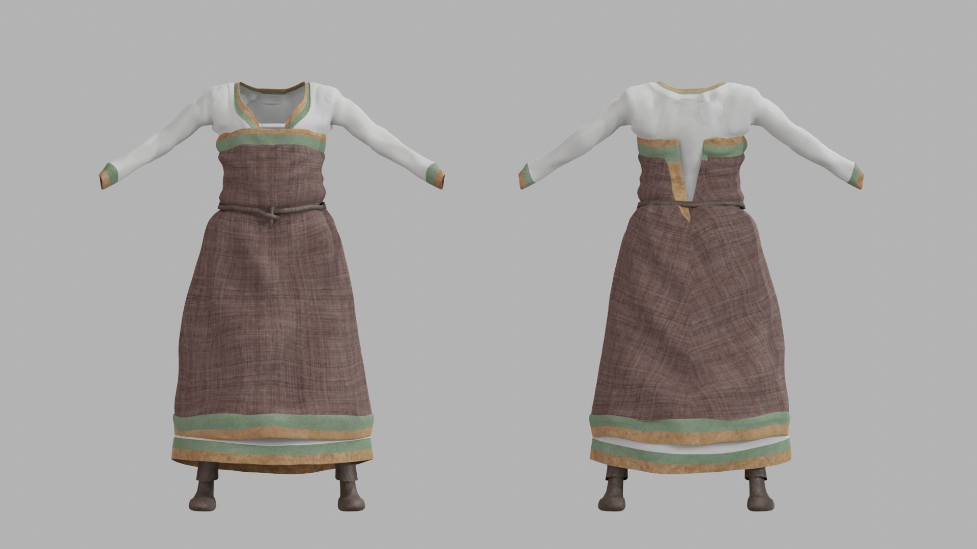 3D model Villigers Male Female Medieval Peasants Game Ready PBR VR / AR ...