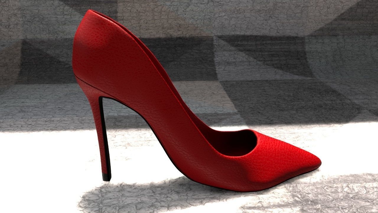 Leather Stiletto high heels 3D model | CGTrader