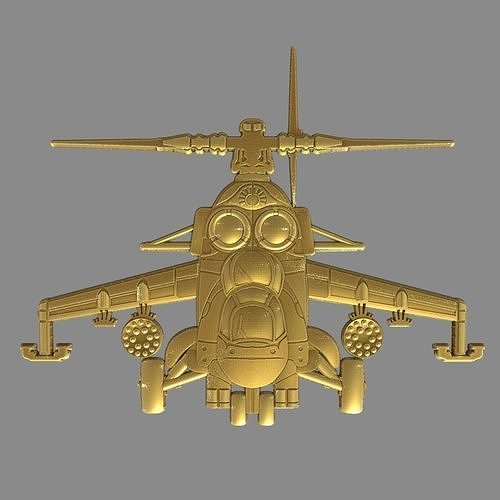 Helicopter MI-24 front view 3D model 3D printable | CGTrader