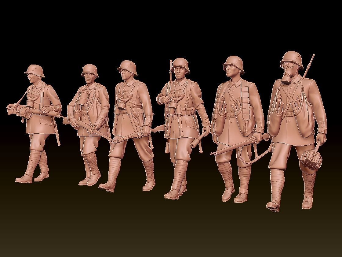 German soldiers ww1 3D model 3D printable | CGTrader