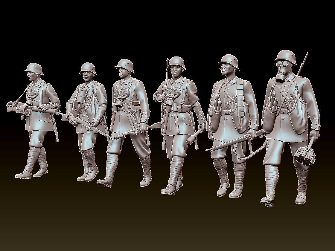 German soldiers ww1 3D model 3D printable | CGTrader