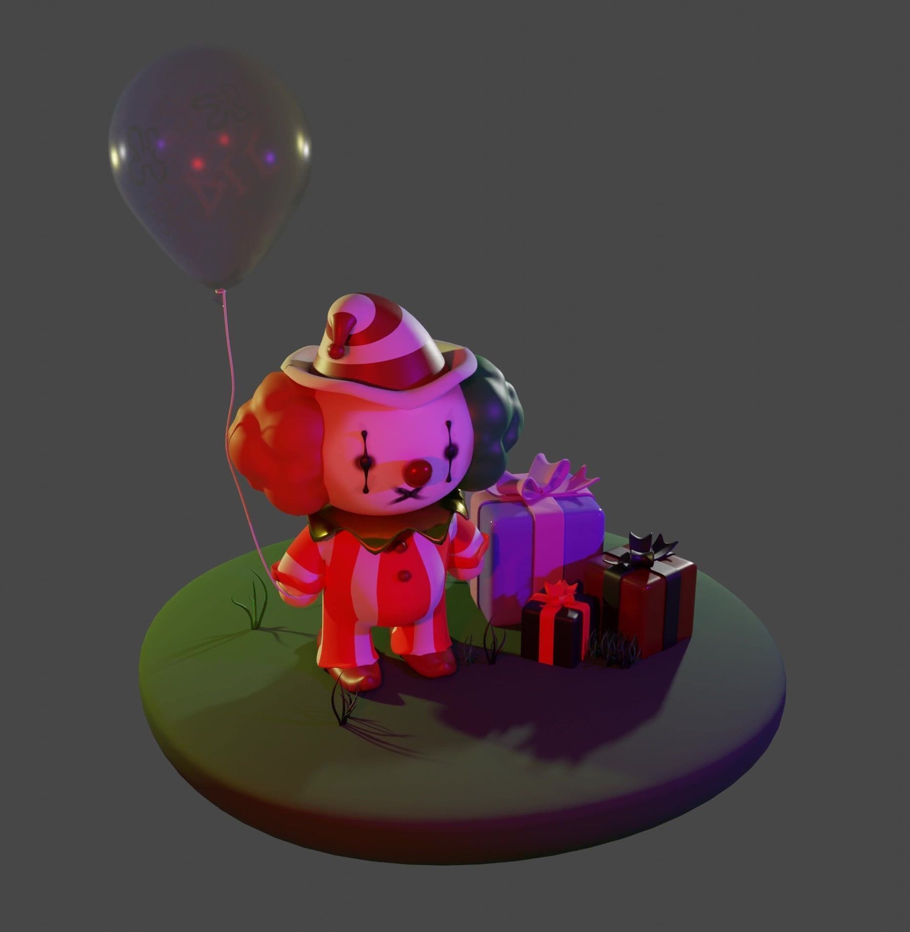 Clown Two Face free 3D model animated | CGTrader