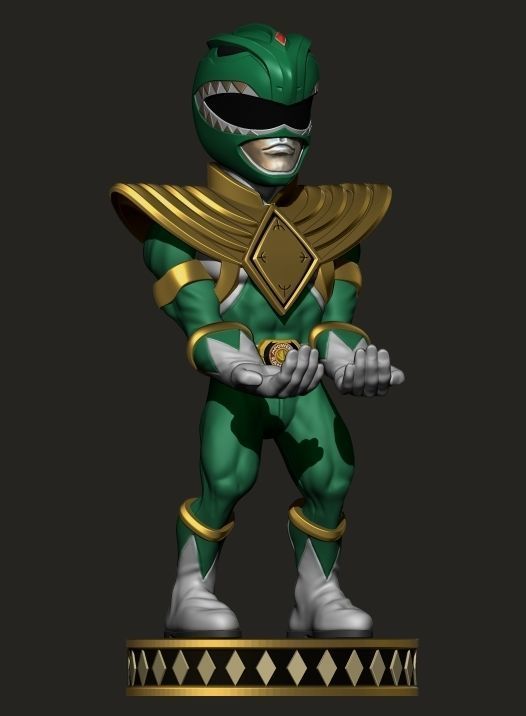 Green Ranger Power Rangers joystick holder 3D model 3D printable | CGTrader