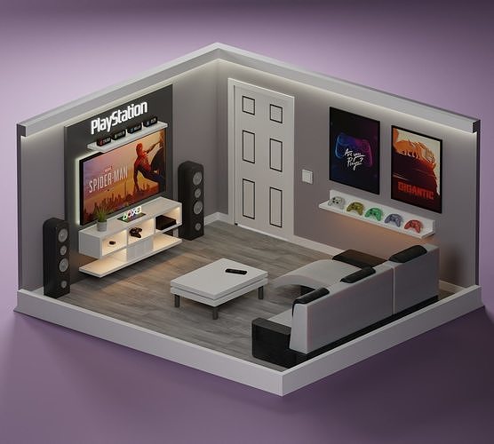Gaming room 3D model | CGTrader