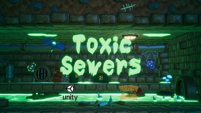 3D model Toxic Sewer Game asset pack Unity Urp VR / AR / low-poly | CGTrader