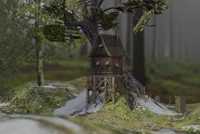 Fantasy dwarf hut environment in the forest 3D model | CGTrader