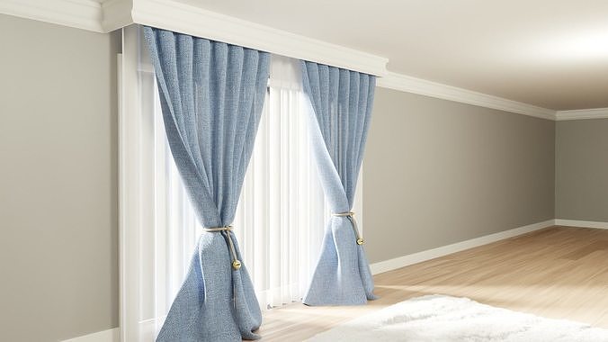 Curtains Classic - Interior design free 3D model | CGTrader