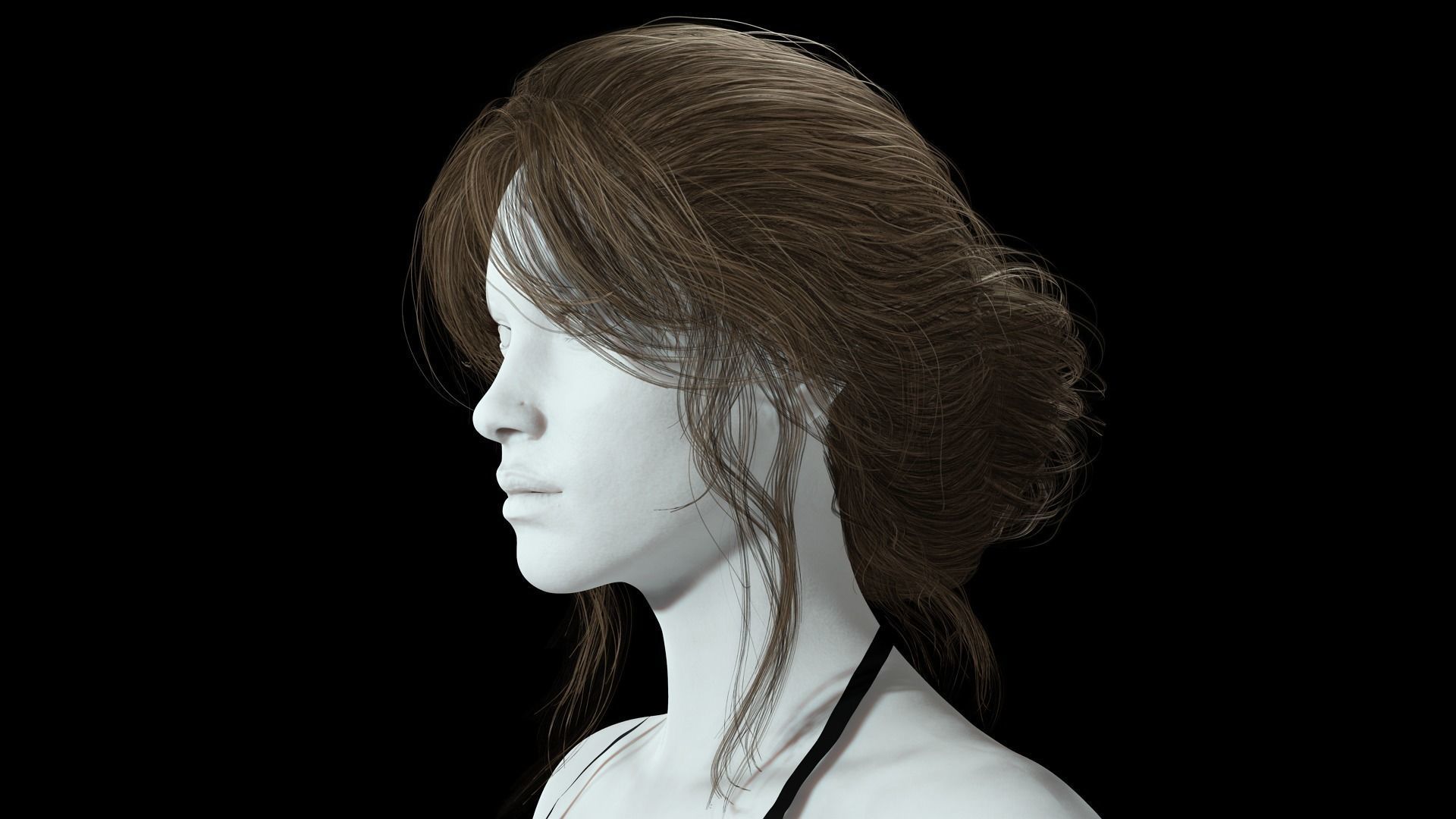 3D model Female hair poly cards realistic VR / AR / low-poly | CGTrader