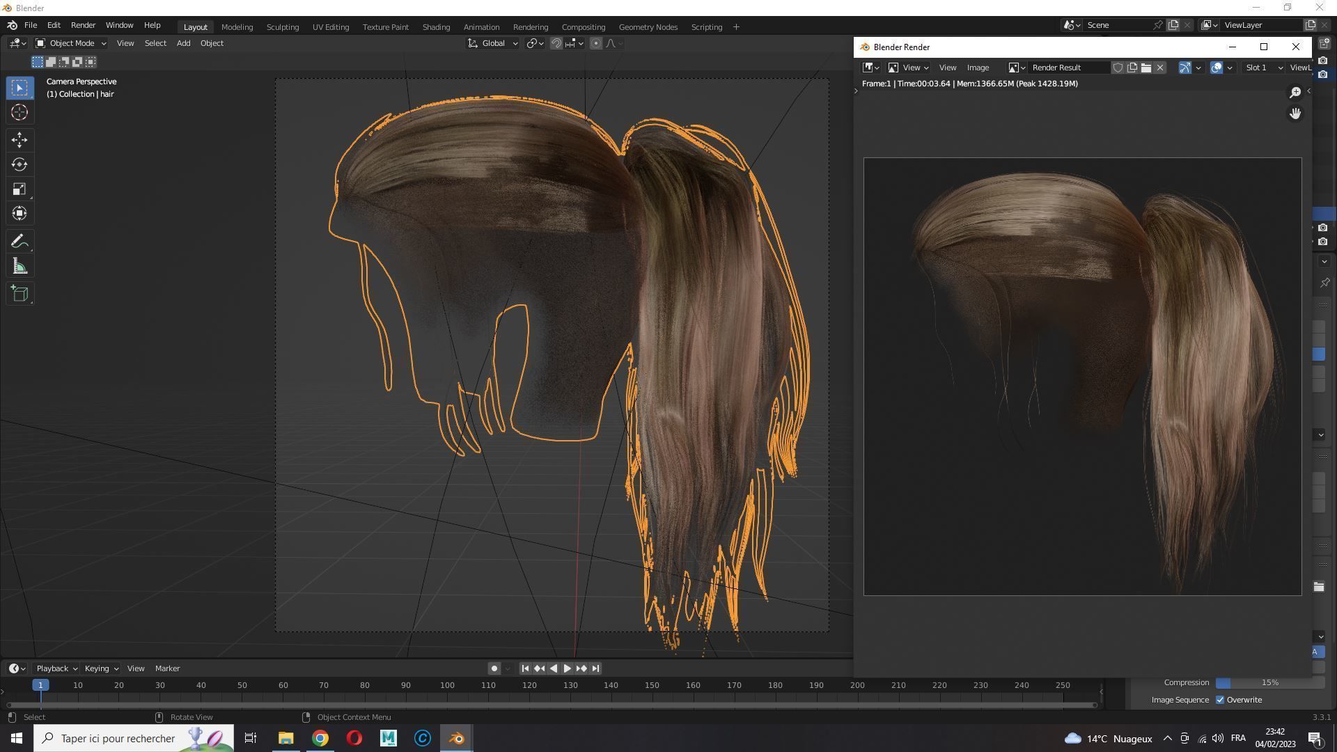 3D model Realistic Female hair tail VR / AR / low-poly | CGTrader