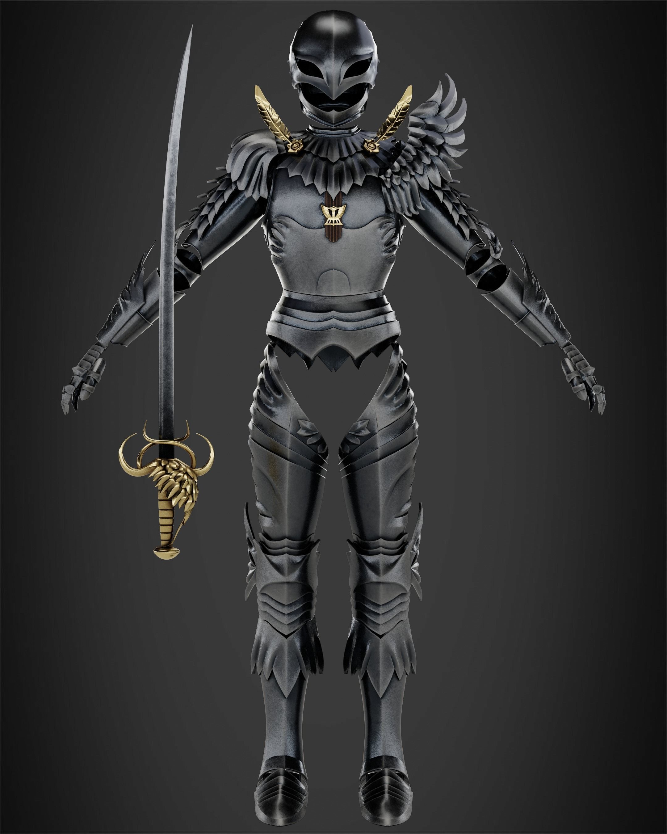 Berserk Griffith Full Armor and Sword for Cosplay 3D Model Collection ...