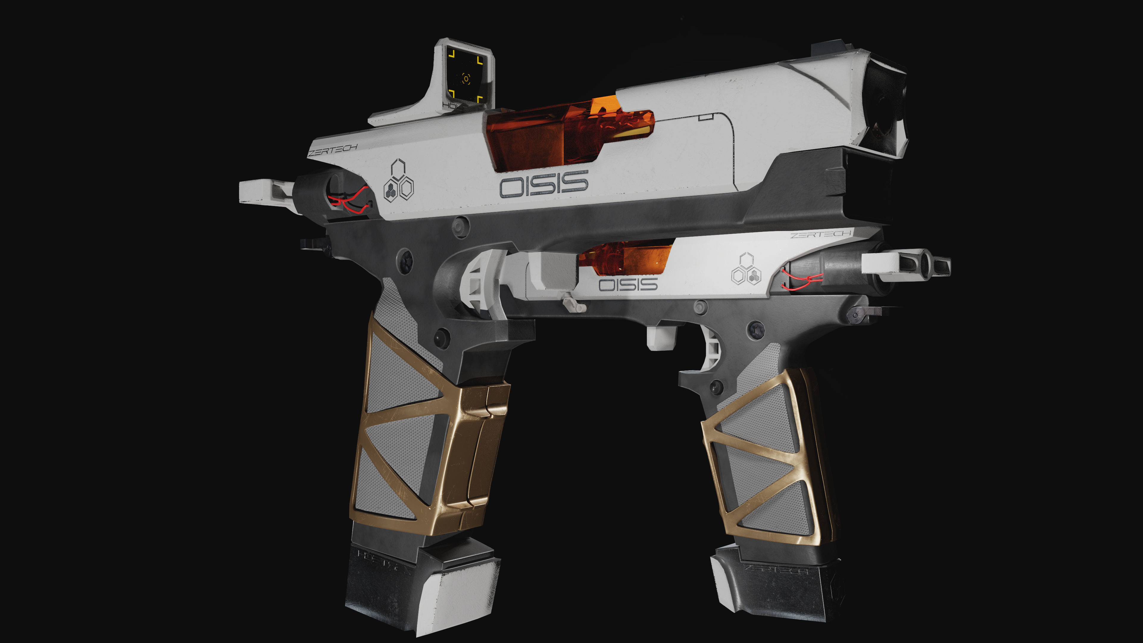 3D model ZerTech Oisis the future pistol gun VR / AR / low-poly | CGTrader