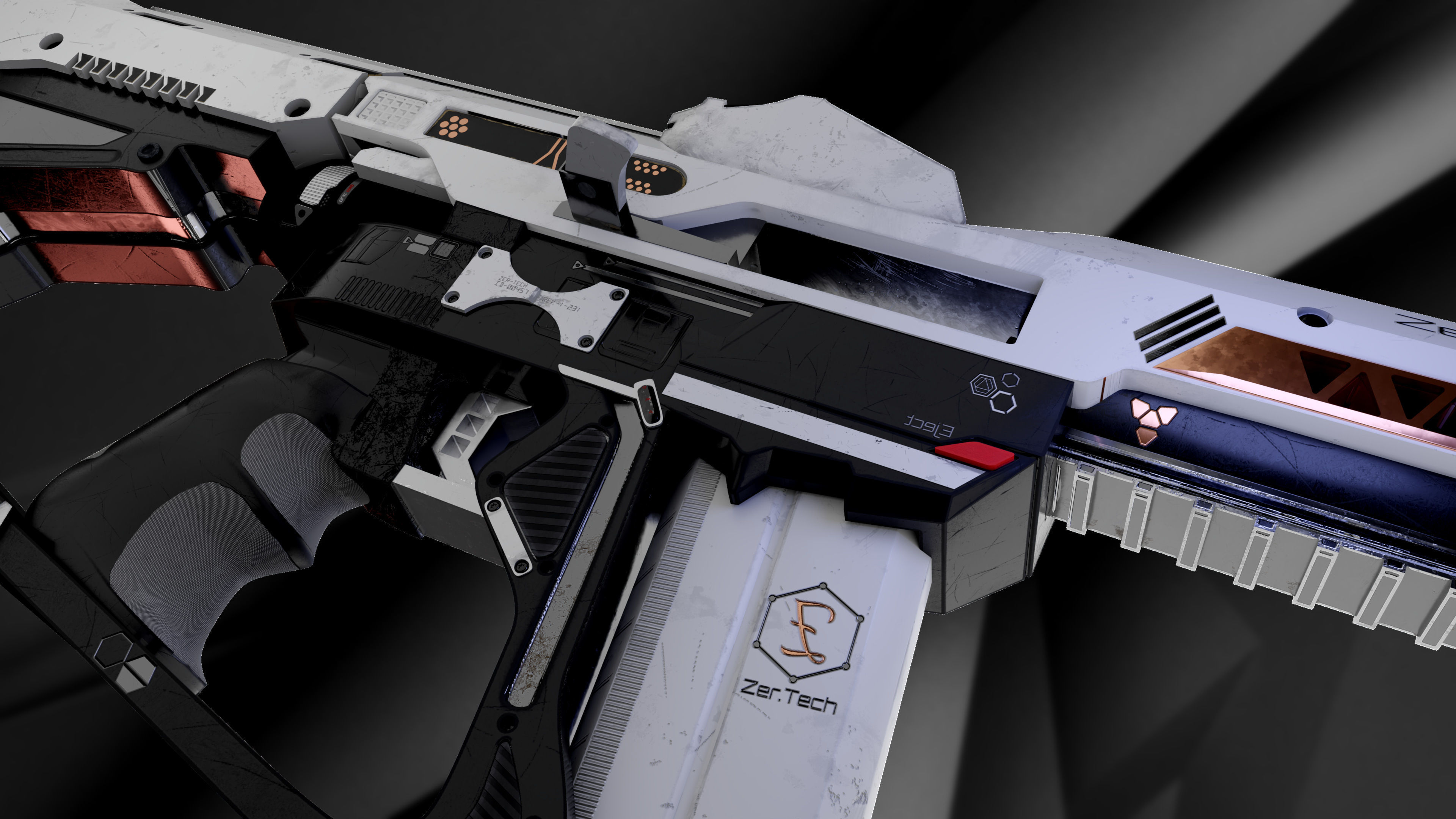 ZerTech Banshee the future rifle gun 3D model | CGTrader