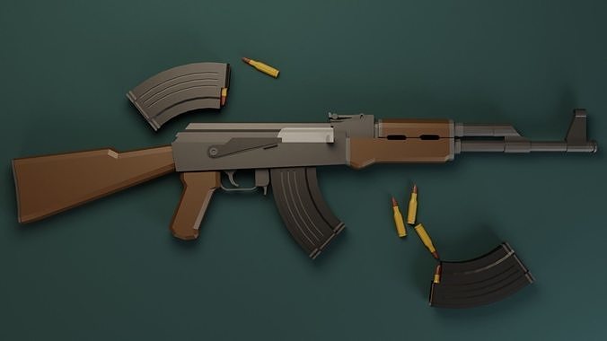 Low-Poly Ak-47 weapon free VR / AR / low-poly 3D model | CGTrader