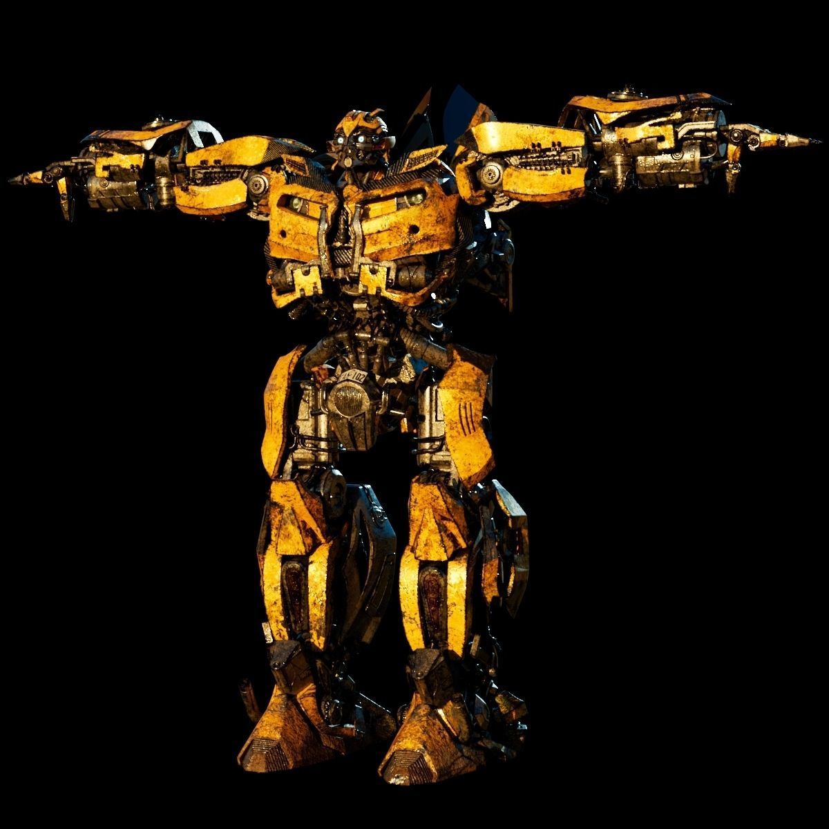 Transformers - Bumblebee - Fully Rigged and Textured 3D model rigged ...
