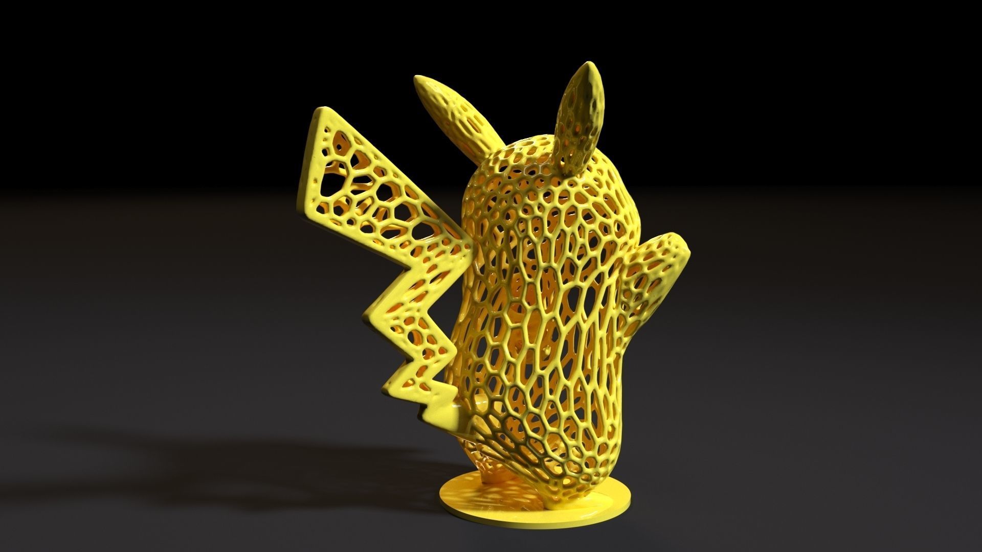 Pikachu voronoi 3D model 3D printable | CGTrader