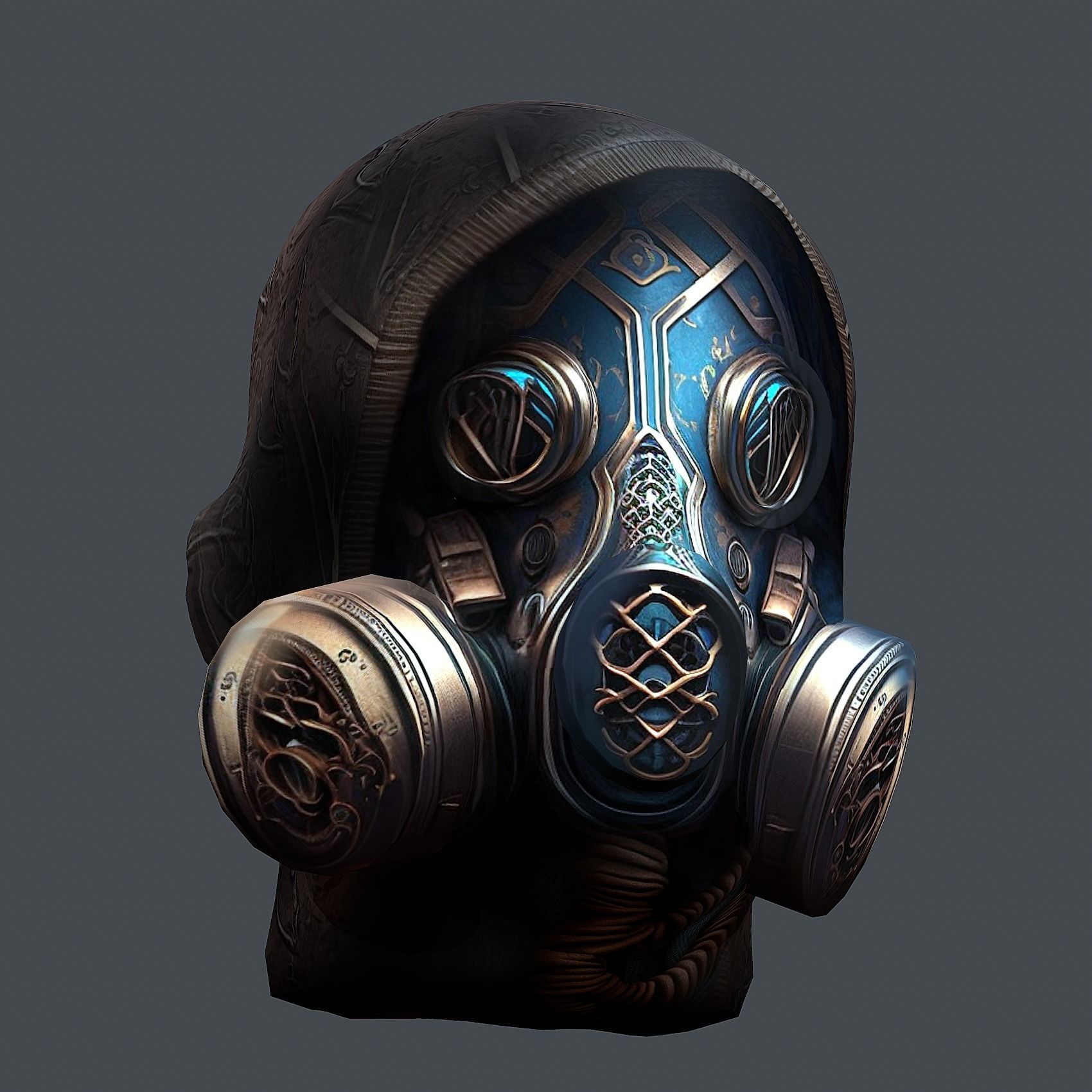 3D model Gas mask helmet 3d model military combat Low-poly VR / AR ...