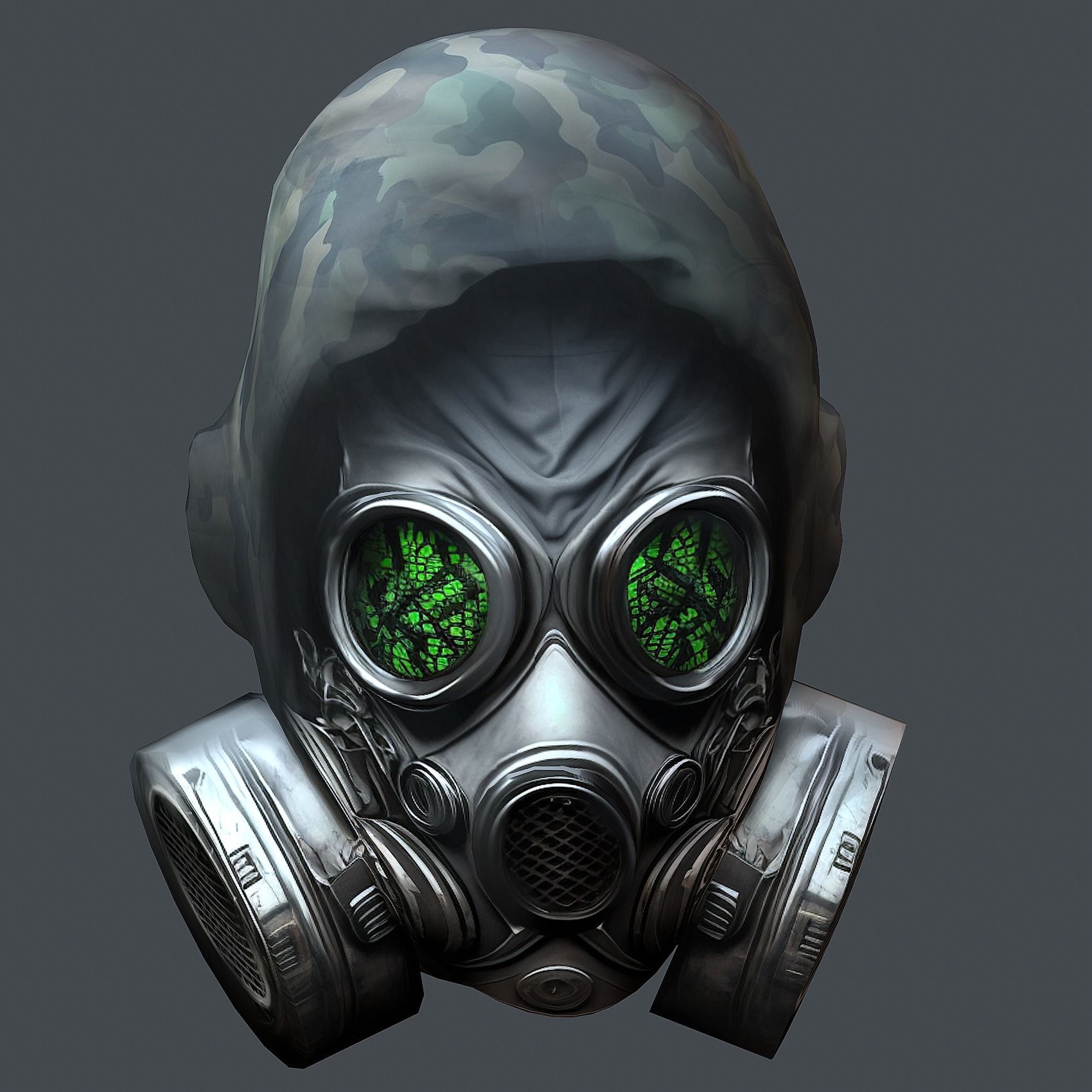 3D model Gas mask helmet 3d model military combat Low-poly VR / AR ...