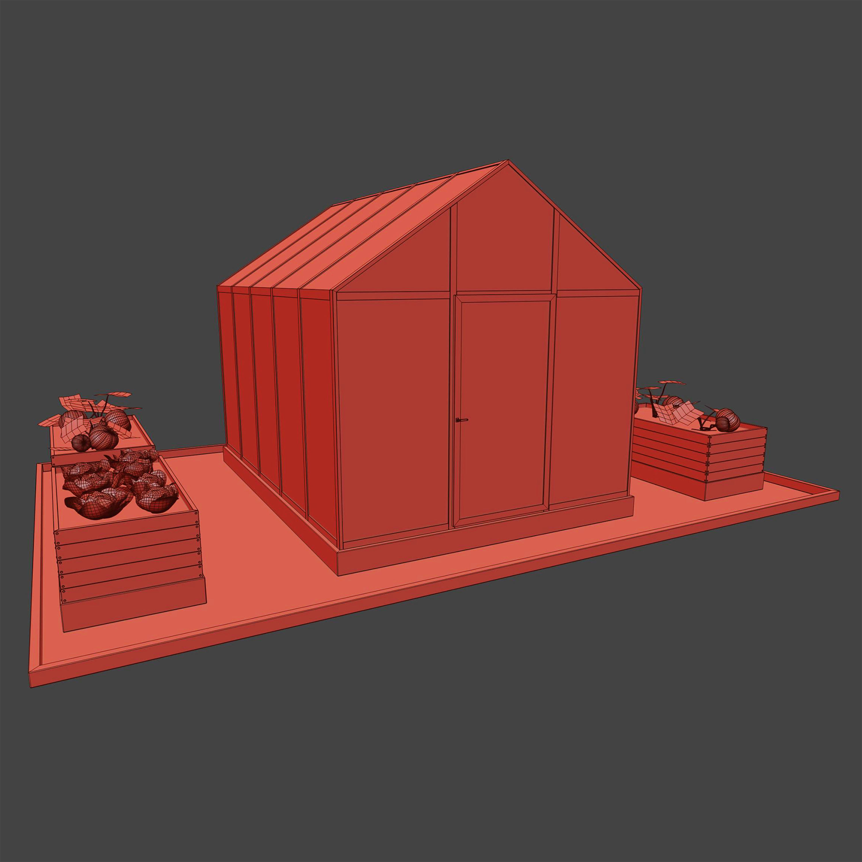Greenhouse Kitchen garden 3D model | CGTrader