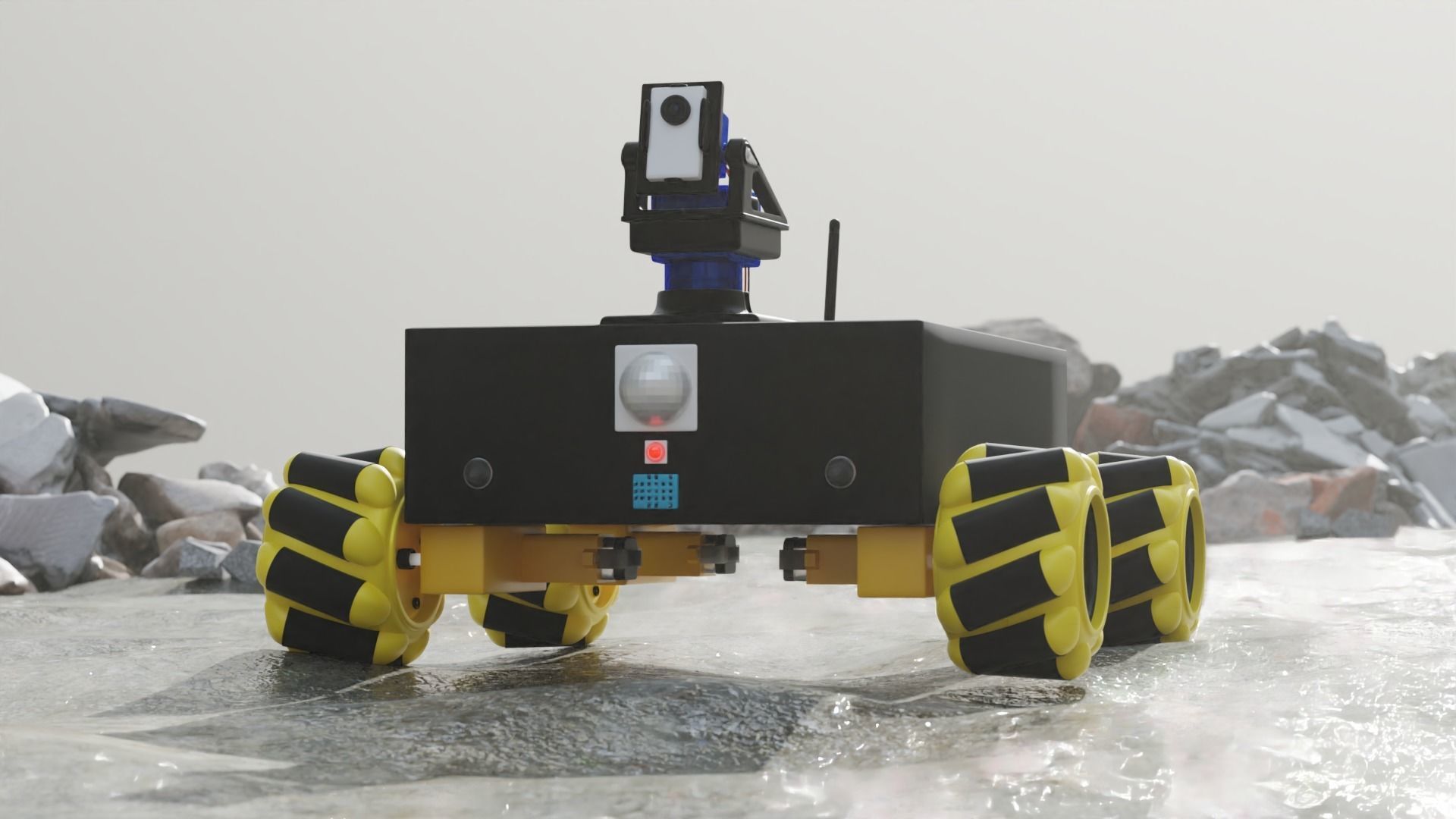 Rover robot with wheels free 3D model | CGTrader