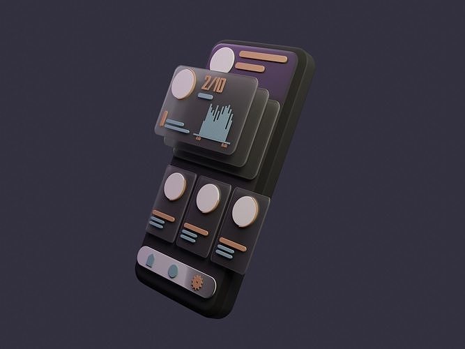Phone interface design 3D model | CGTrader