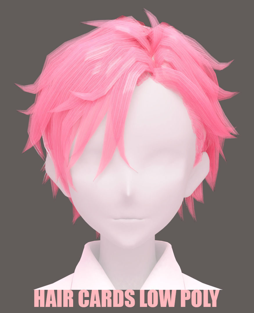 3D model Anime Boy Hairstyle -obj- fbx- blend files VR / AR / low-poly ...