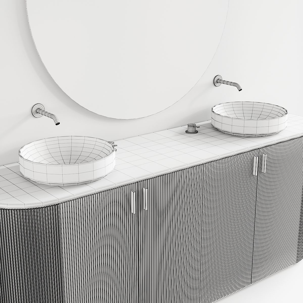 Inbani Grate Vanity Unit Set 9 3D model | CGTrader