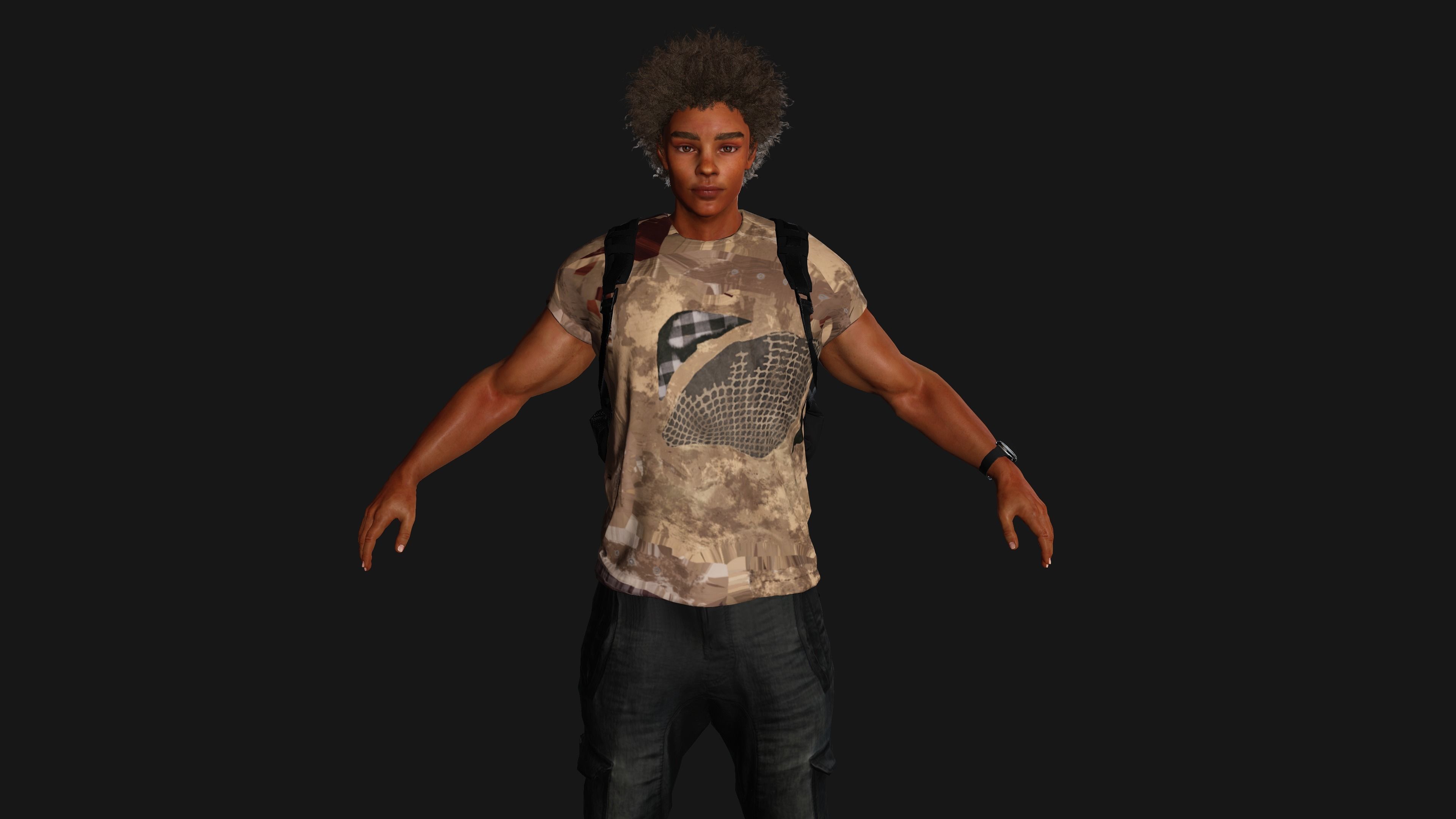 3D model AAA 3D MODEL AFRO NEGRO MALE - RIGGED GAME READY CHARACTER VR ...