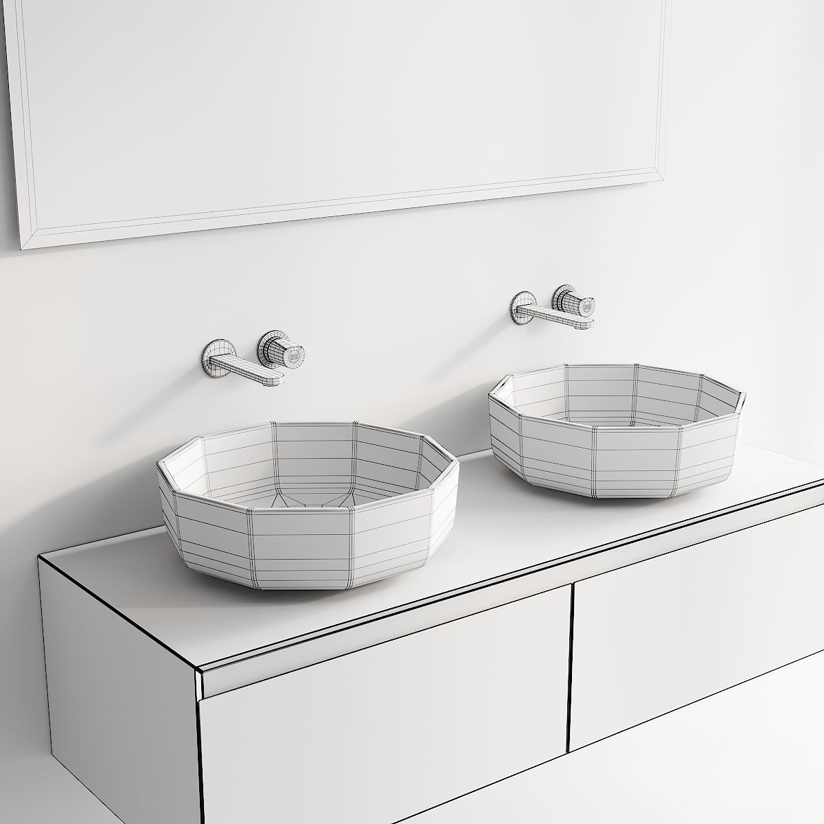 Antonio Lupi Panta Rei Opale Vanity Unit Set 3 3D model | CGTrader