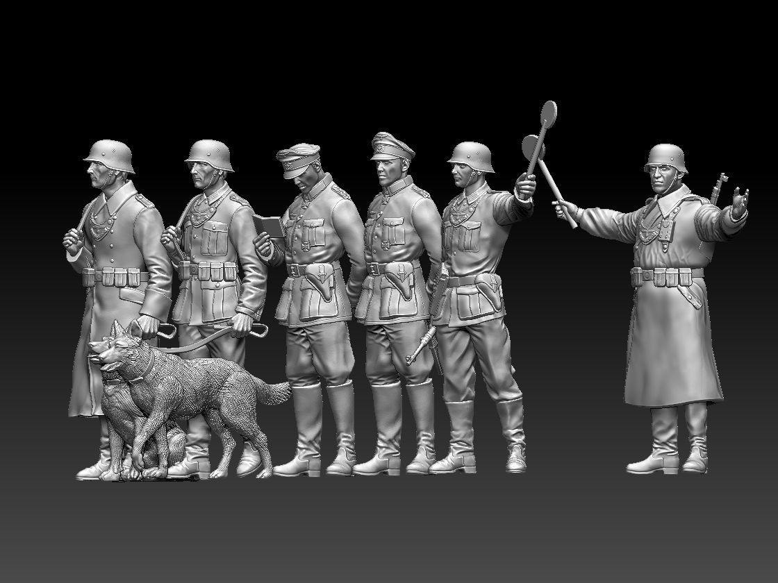 Feldgendarmerie German soldiers 3D model 3D printable | CGTrader