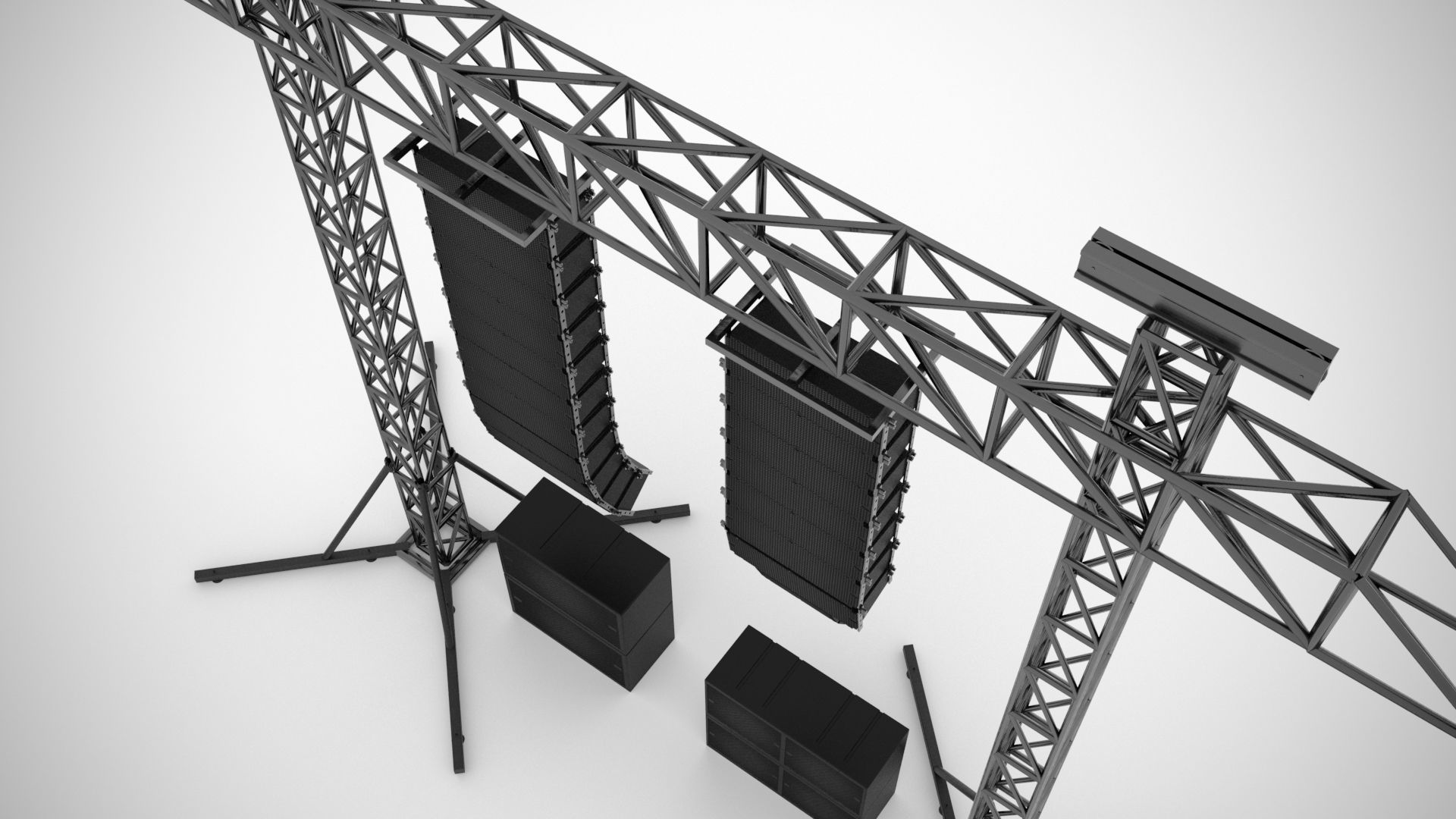 Concert Sound System Line Array 3D model | CGTrader
