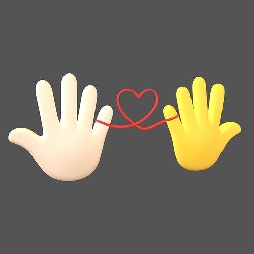 3D model Hand with Red Line Icon v1 012 VR / AR / low-poly | CGTrader