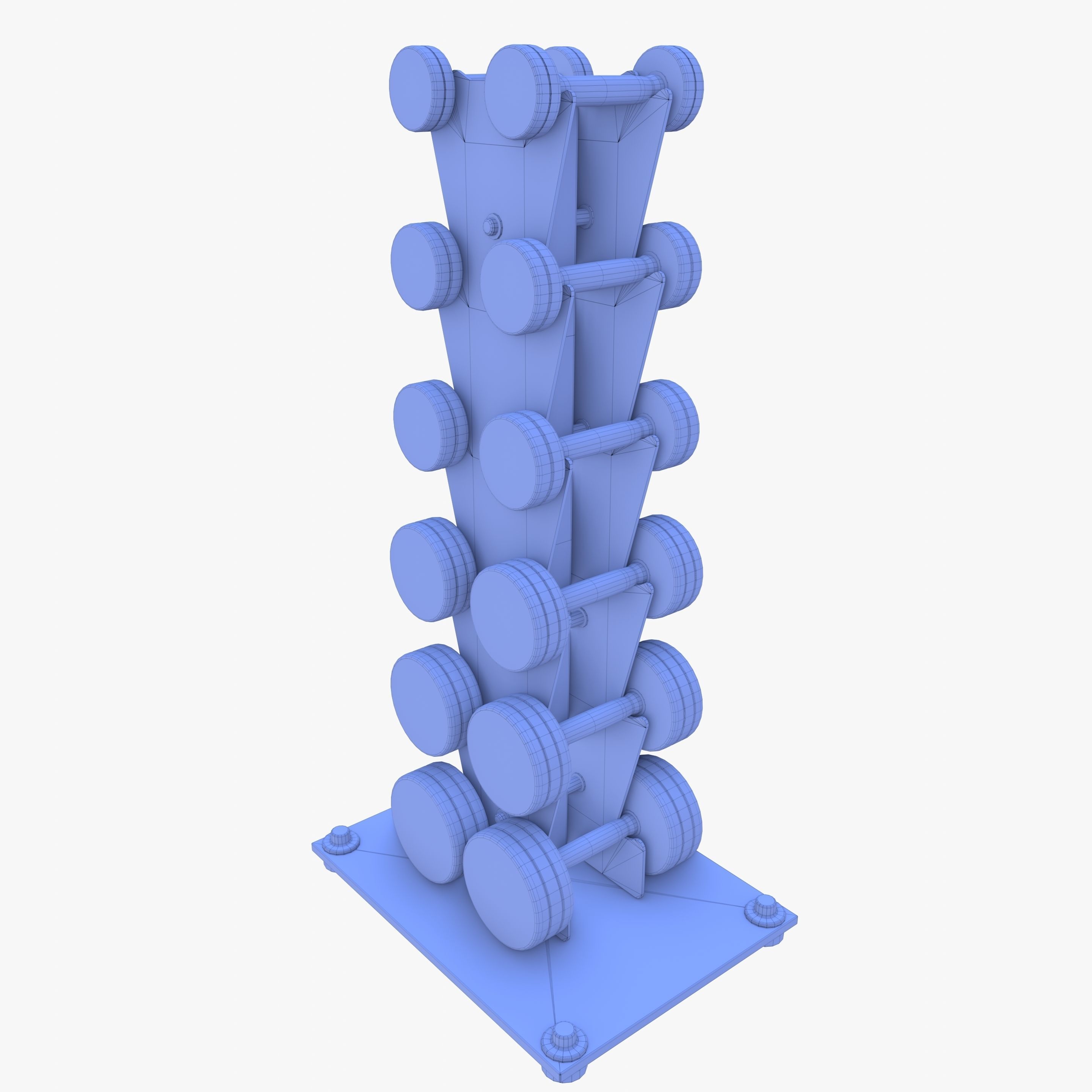 Vertical dumbbell rack 3D model | CGTrader