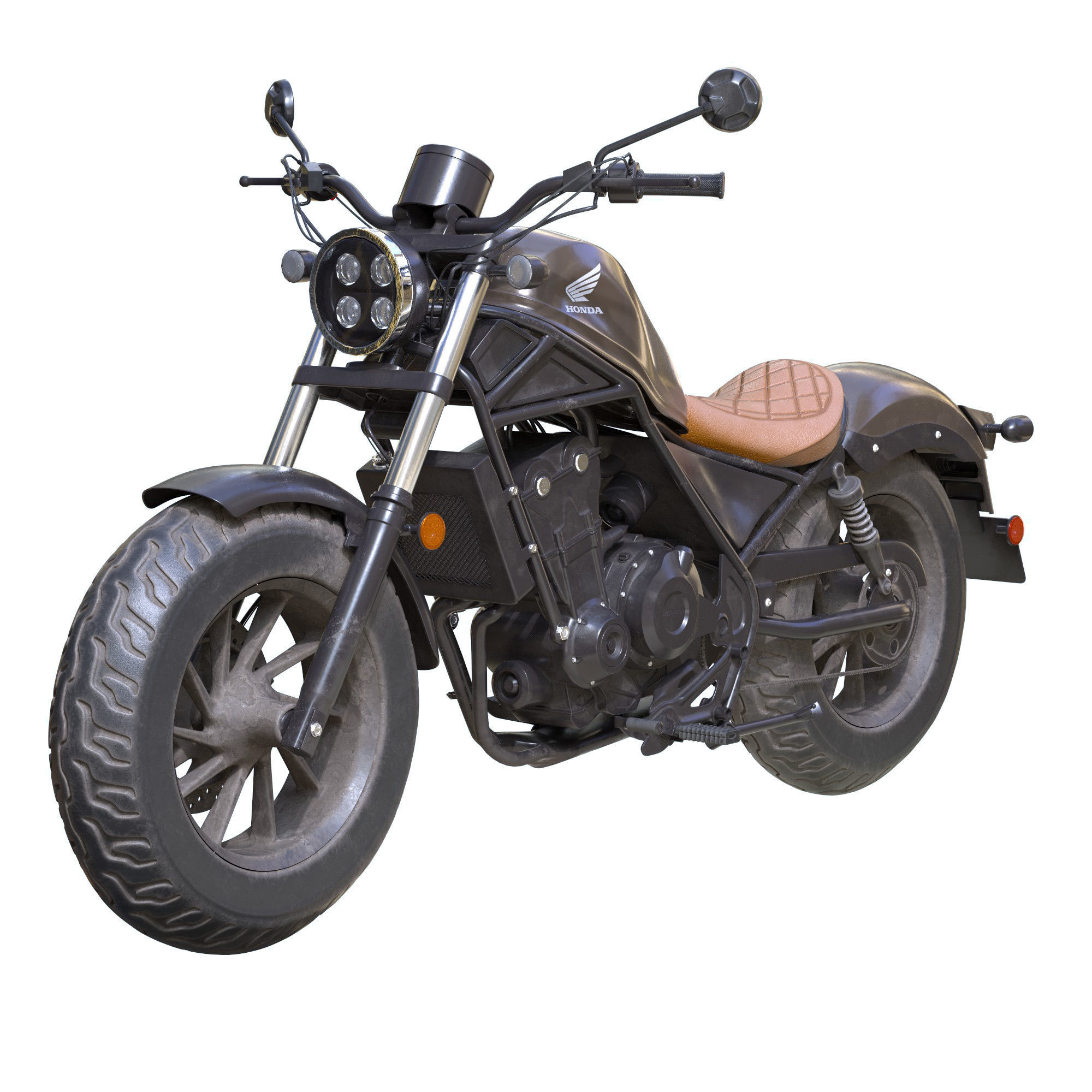 motorcycle honda Rebel 500 with high quality PBR textures 3D model ...