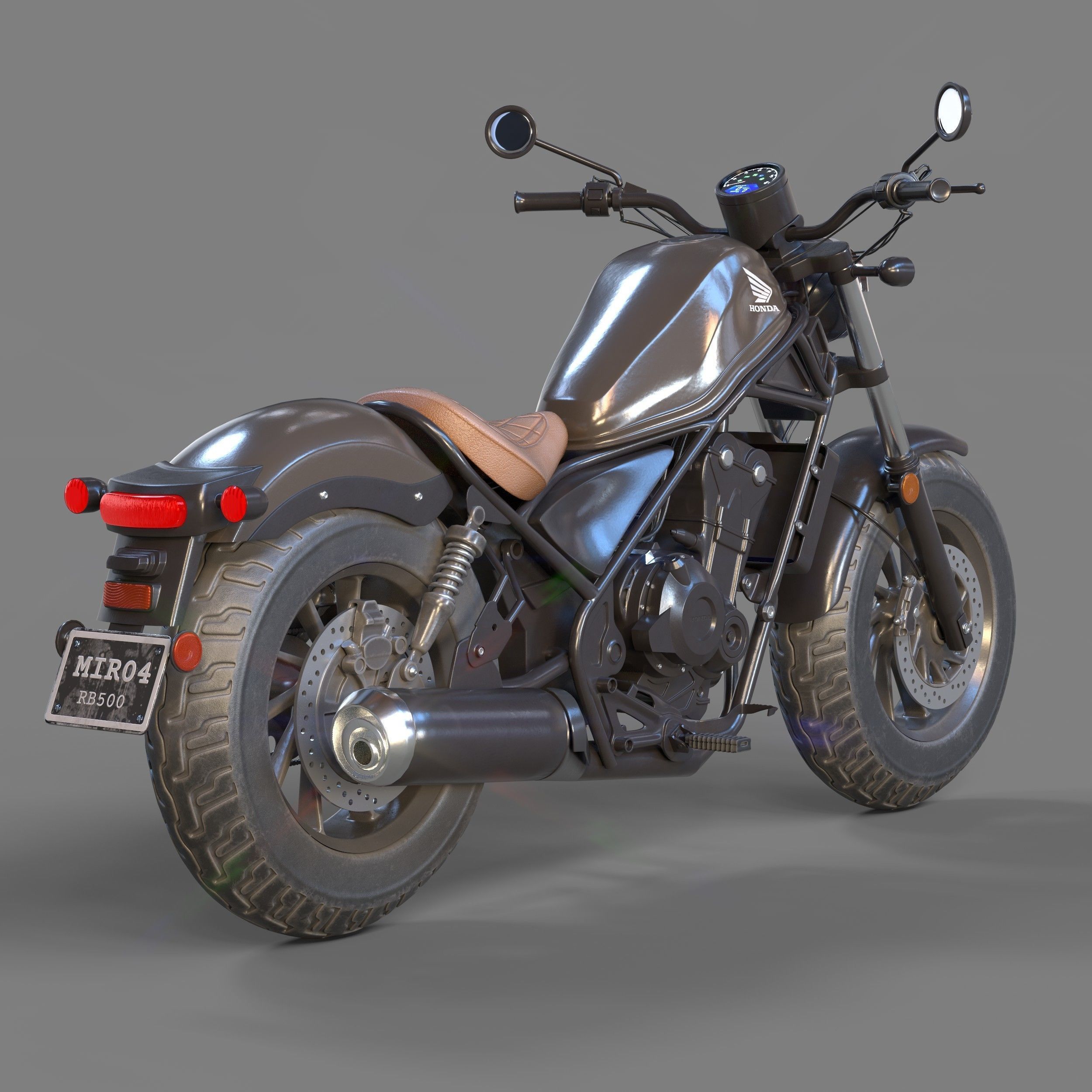 motorcycle honda Rebel 500 with high quality PBR textures 3D model ...