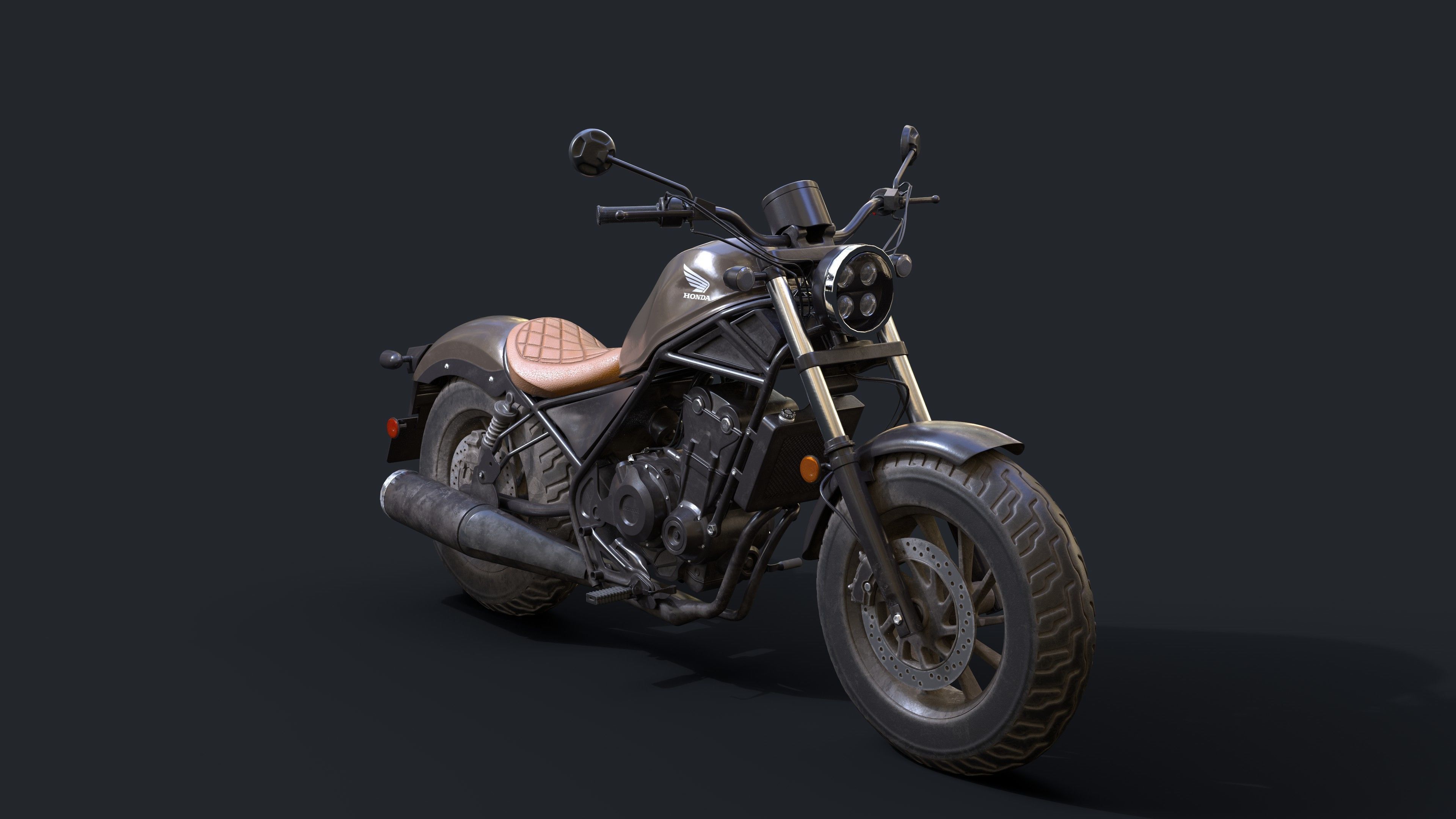 motorcycle honda Rebel 500 with high quality PBR textures 3D model ...
