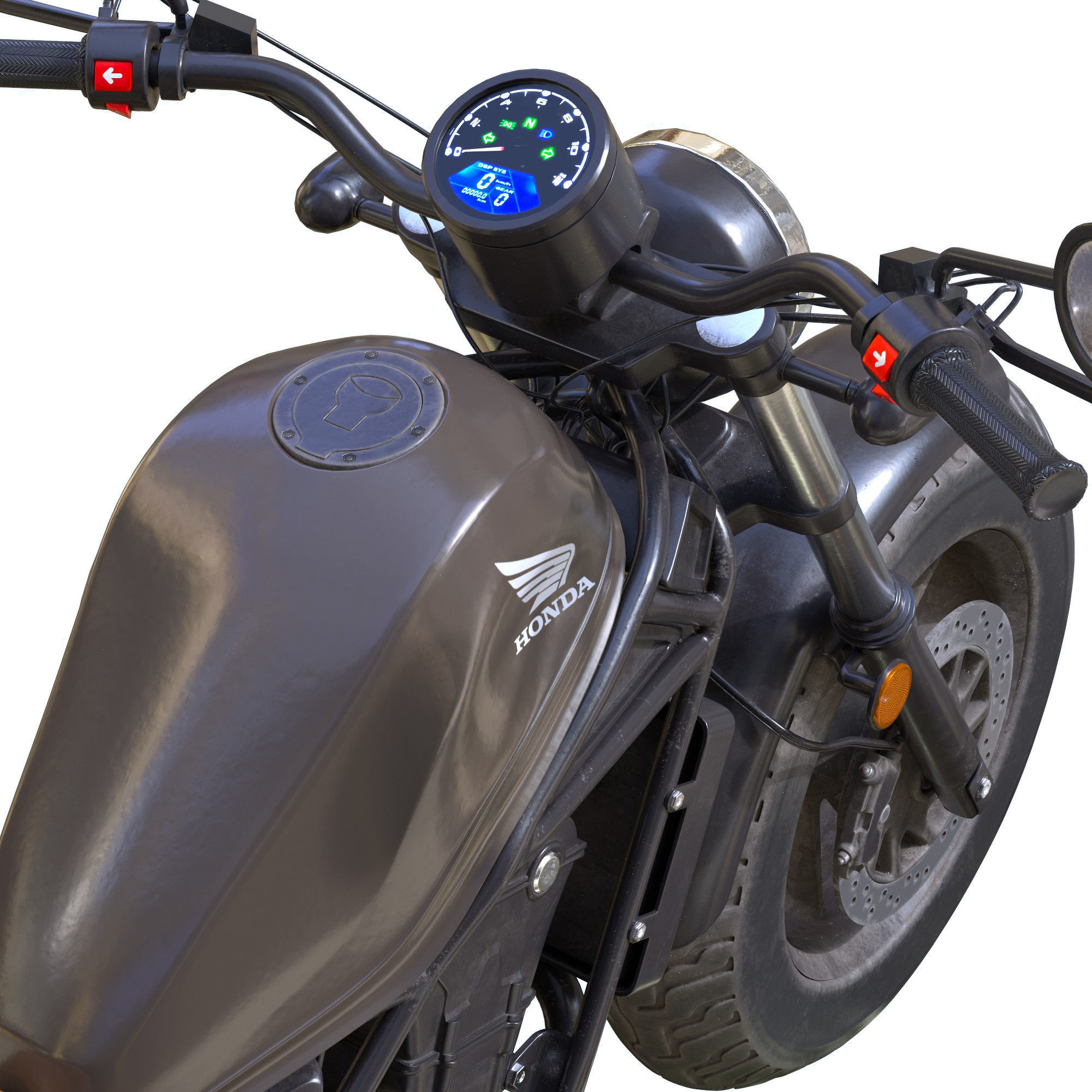 motorcycle honda Rebel 500 with high quality PBR textures 3D model ...