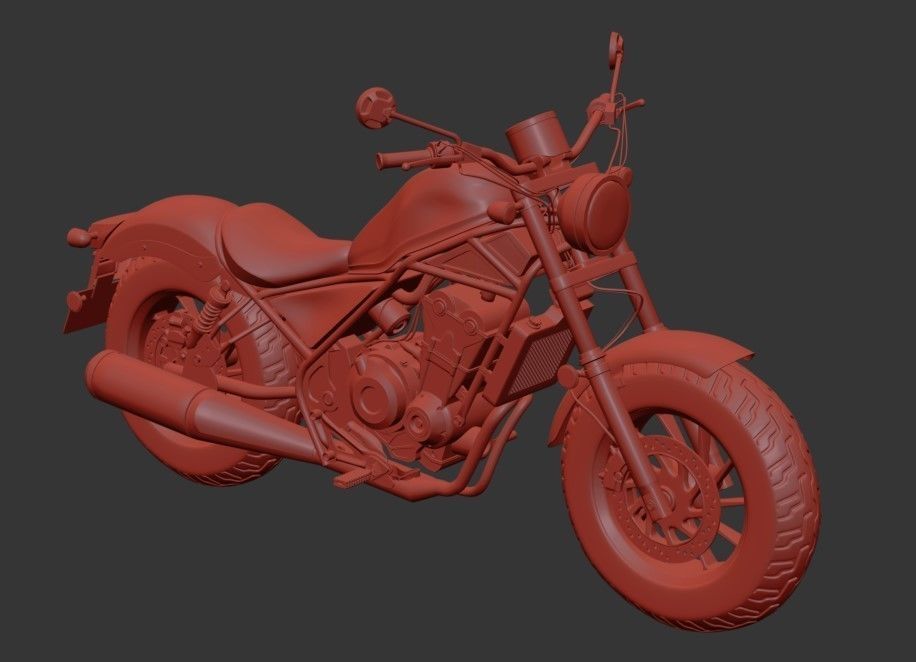 motorcycle honda Rebel 500 with high quality PBR textures 3D model ...