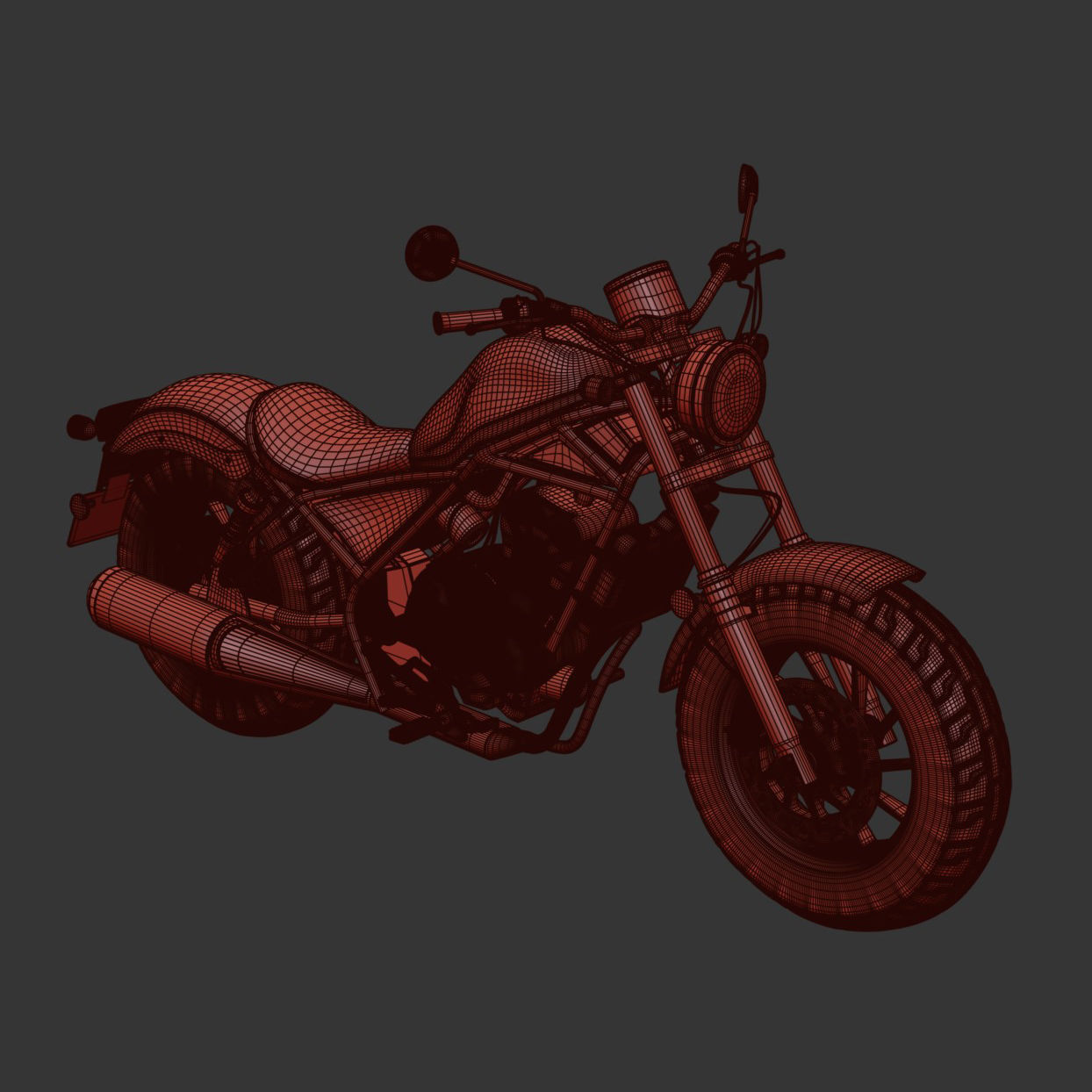 motorcycle honda Rebel 500 with high quality PBR textures 3D model ...