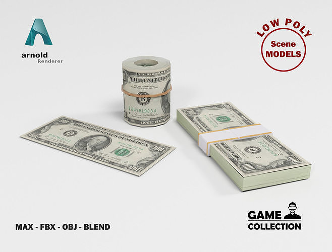 3D model Money Bills VR / AR / low-poly | CGTrader
