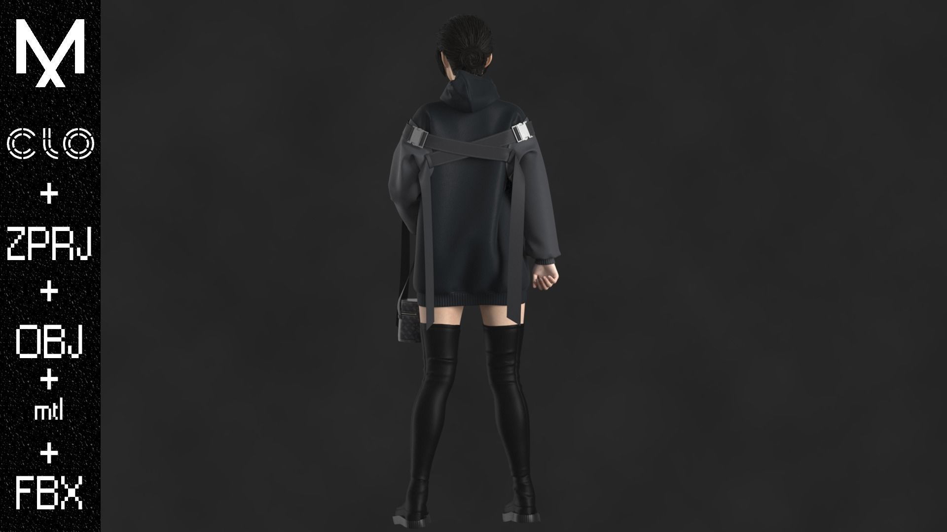 Urban Outfit Female OBJ mtl FBX ZPRJ 3D model | CGTrader