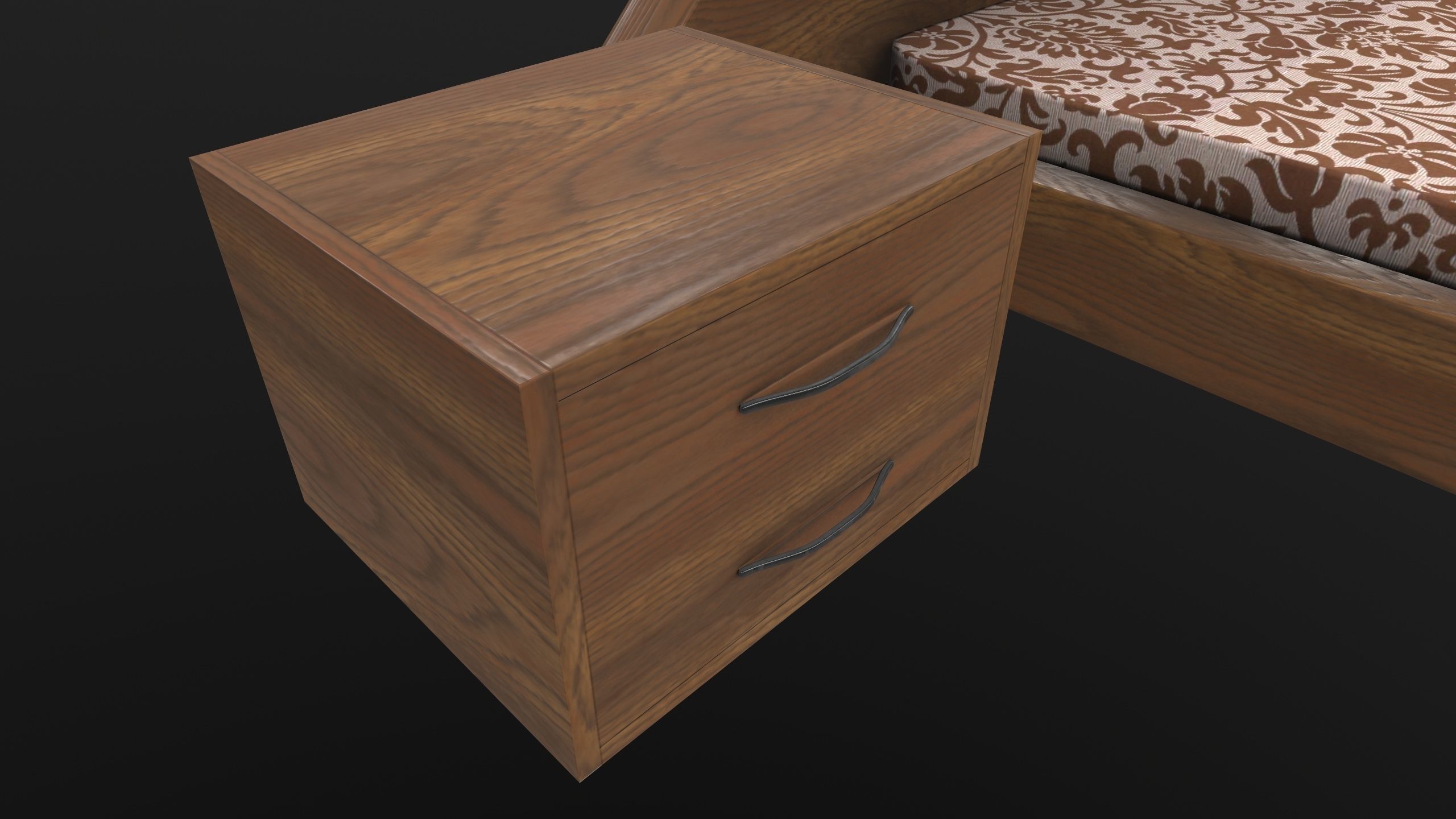 3D model Wooden Bed AR VR Lowpoly PBR VR / AR / low-poly | CGTrader