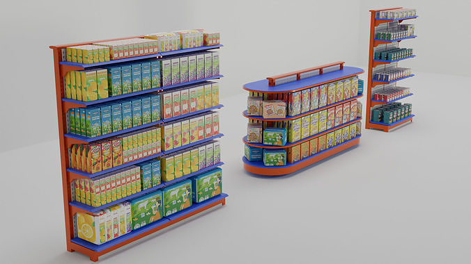 HQ Supermarket Shelves 3D model | CGTrader