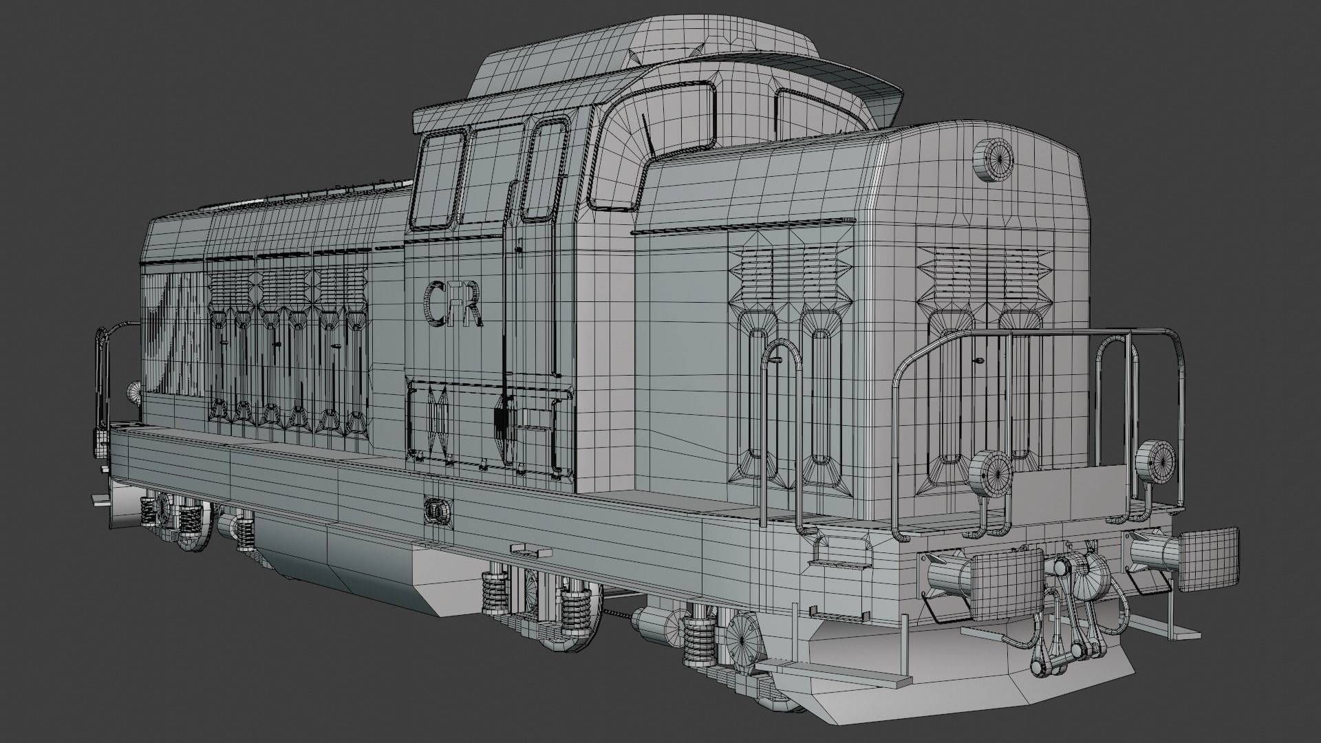 Locomotive red PBR textures 3D model | CGTrader
