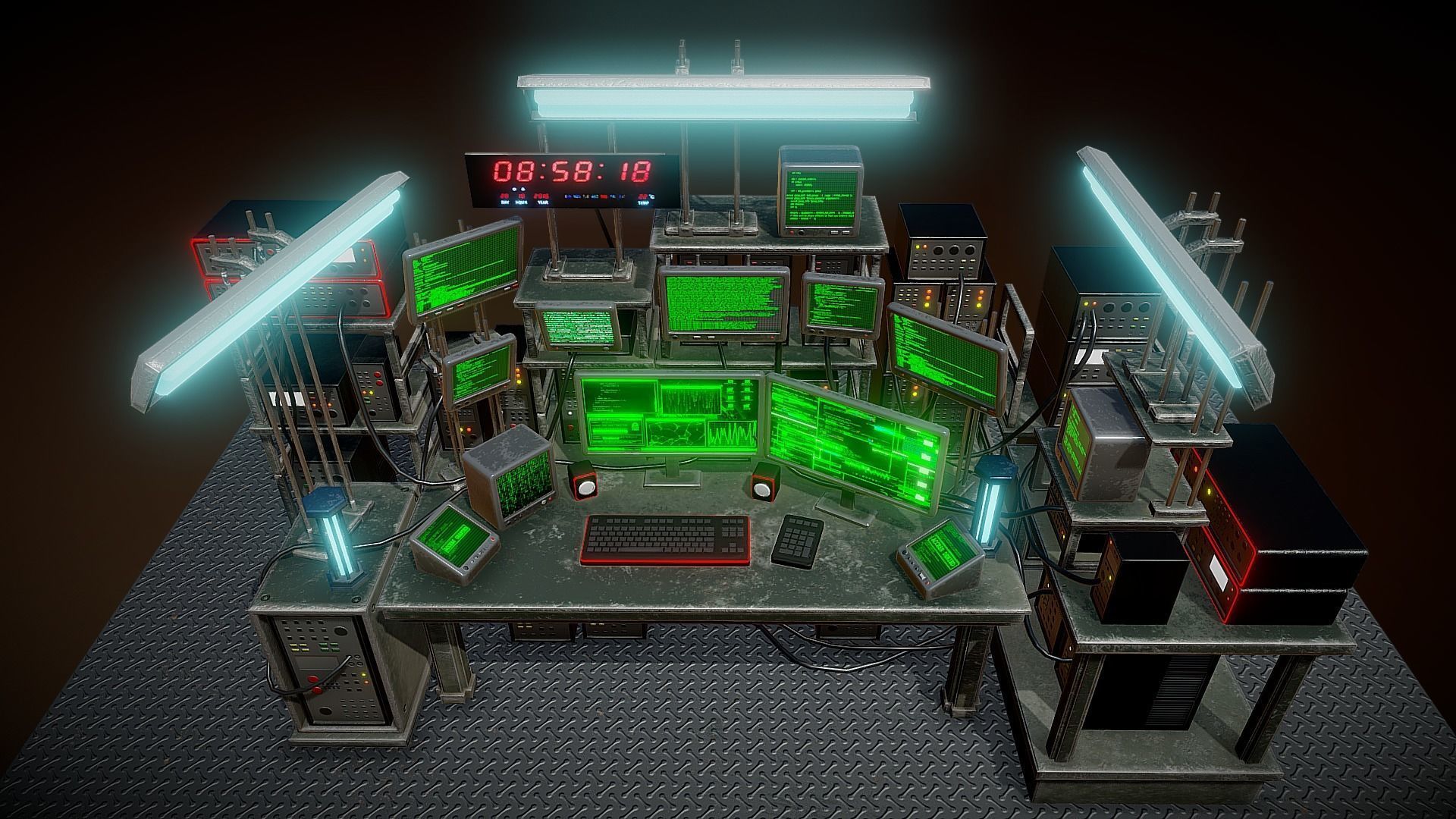 3D model Retro Computer Workstation VR / AR / low-poly | CGTrader